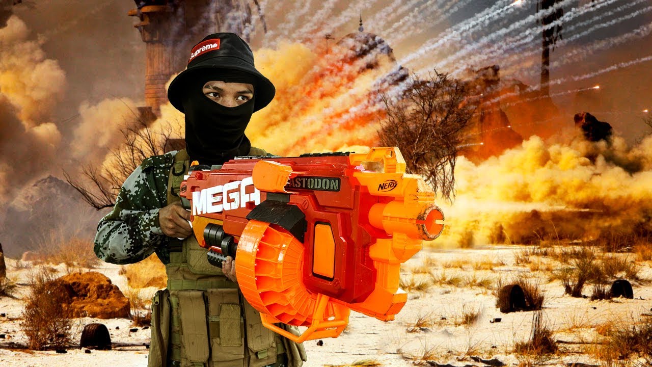 Nerf War: New Martial Arts Nerf Battle Soldier Snipers Rescue Younger ...