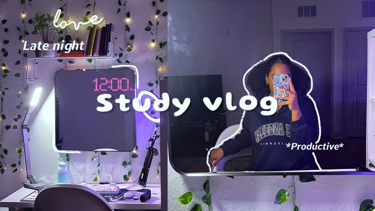 study vlog ☁️ (night routine) | late night productivity | study with me ...