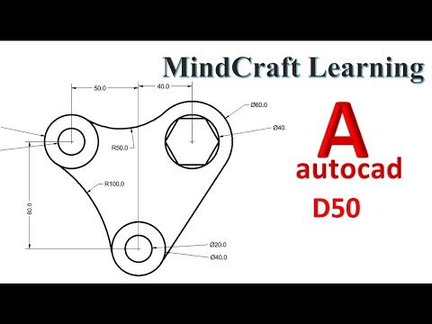 AutoCAD 2D Practice Drawing D50 Tutorial Step-by-Step #autocad #design ...