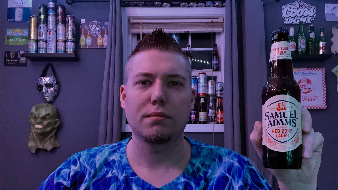Samuel Adam’s Red Zone Lager Beer Review! - YouTube