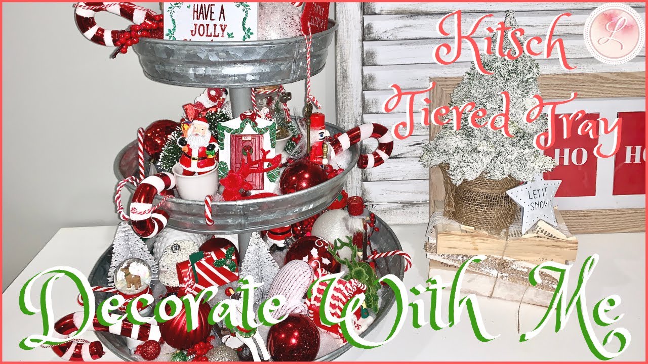 How To Decorate A Tiered Tray - Kitsch Christmas Theme - YouTube
