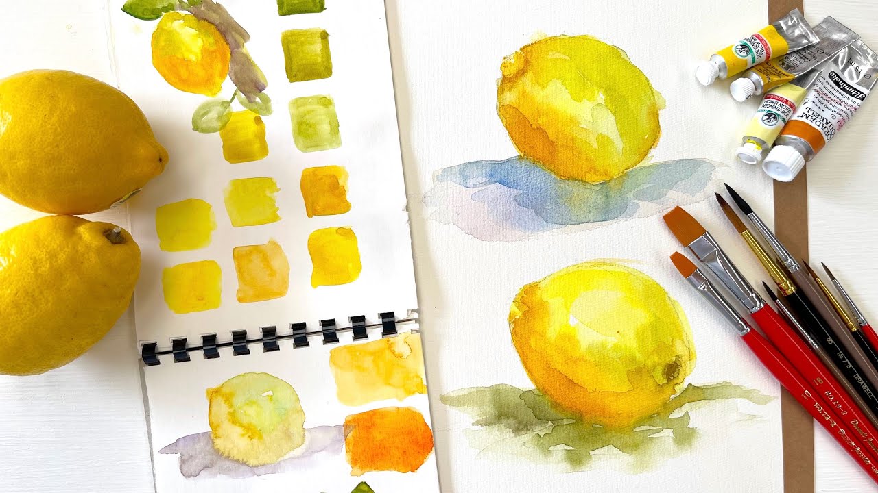 How to Paint Lemon Sunshine Fun and Loose - Unboxing my new Japanese ...