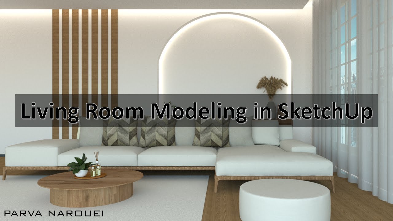 Living Room 3dmodeling in sketchup - YouTube