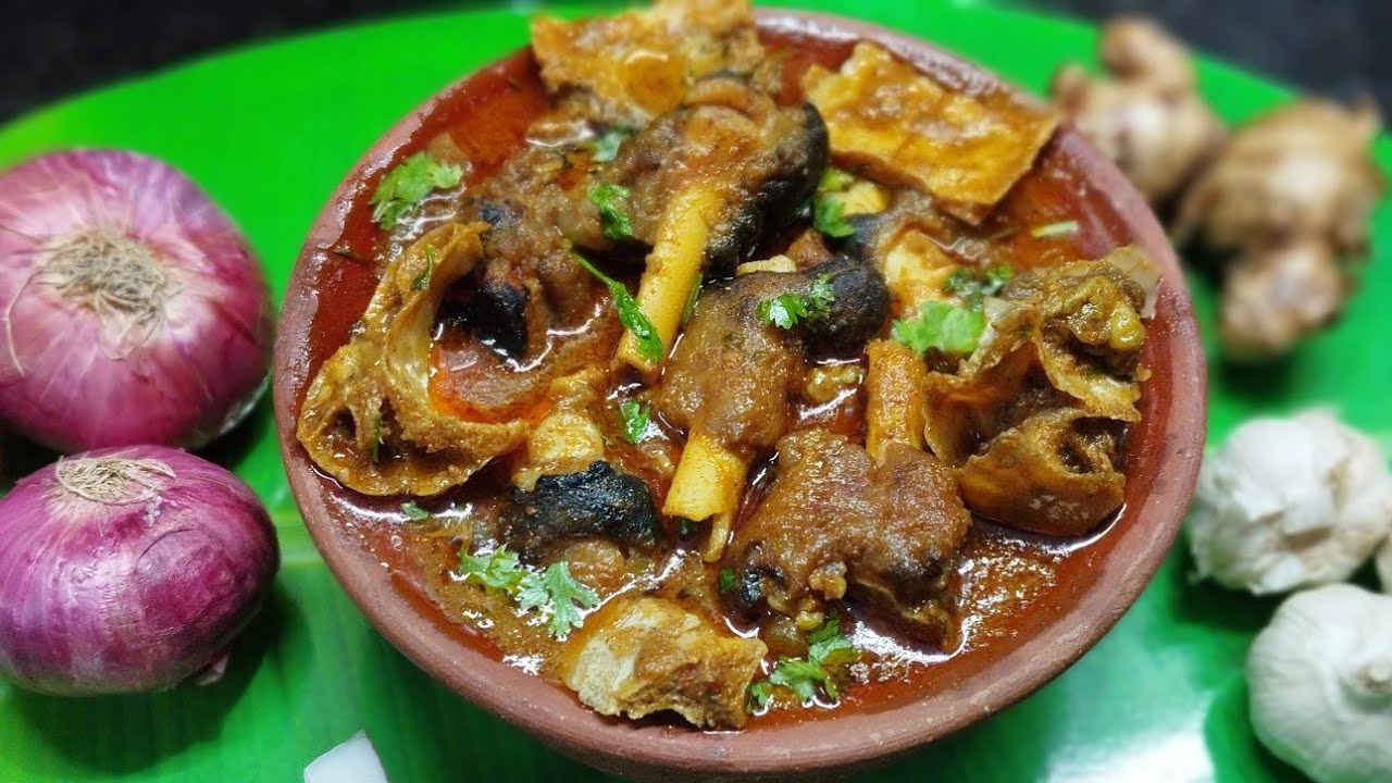 ఆంధ్ర Style TALAKAYA MAMSAM MEKA KALLU CURRY TELUGU|తలకాయ మంసం కాళ్ళ ...