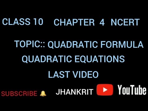 TOPIC || QUADRATIC FORMULA || QUADRATIC EQUATIONS - YouTube