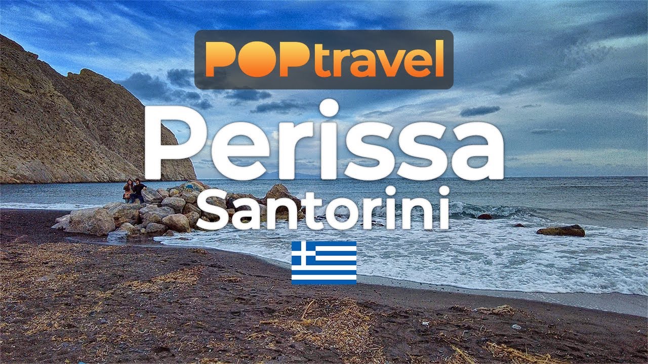 Walking in PERISSA / Santorini (Greece) 🇬🇷- Black Sand Beach - 4K 60fps ...