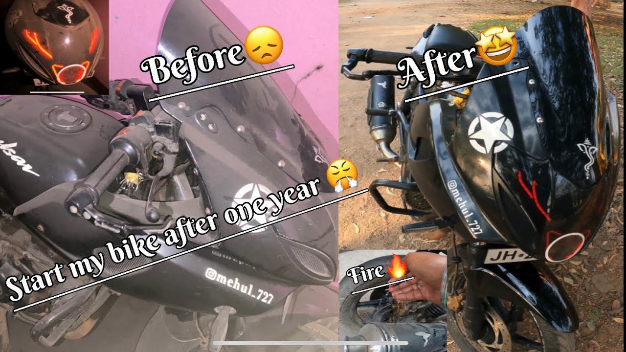 Start my bike after one year 😩 | pulsar 220 f start after one year ...