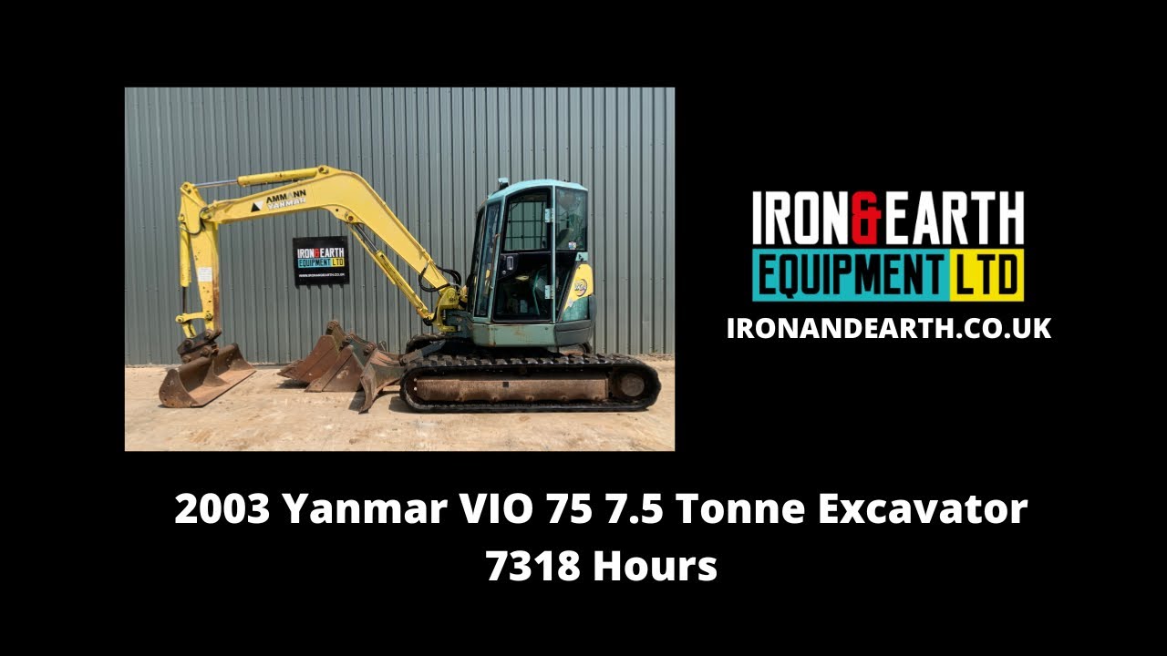 2003 Yanmar VIO75 7.5 Tonne Excavator - YouTube