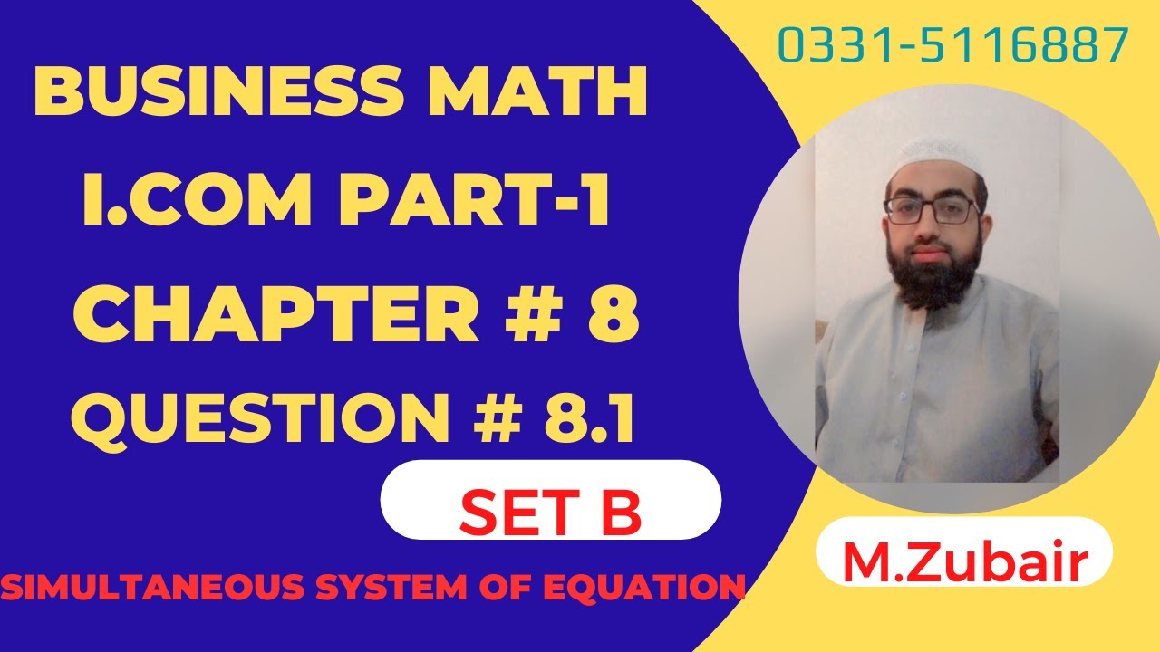 I.com part 1 Business Mathematics Question 8.1 Set B chapter 8 ...