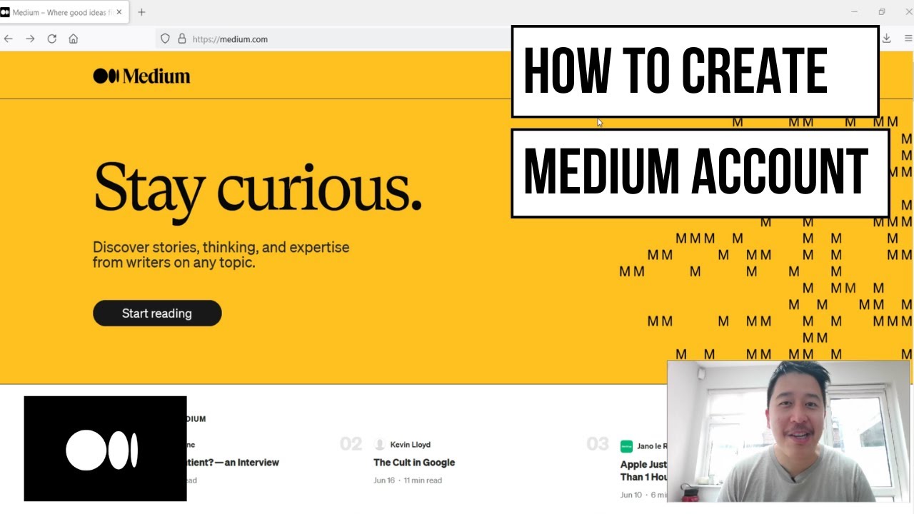 How To Sign Up For A Medium Account- Walkthrough - YouTube