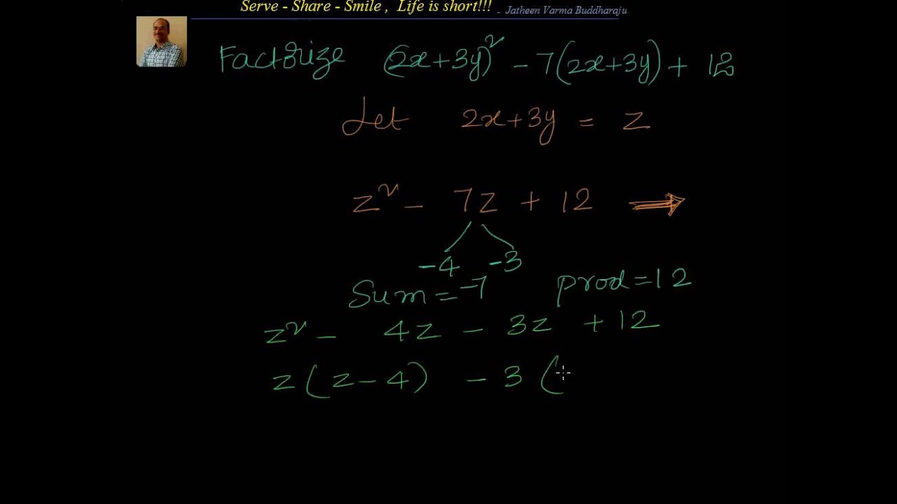Algebra Factorization splitting the middle term 9 - YouTube