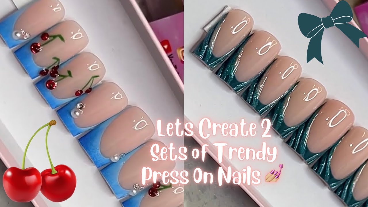 MAKING 2 EASY TRENDY PRESS ON NAIL SETS 💅🏼 HOW TO MAKE PRESS ON NAILS ...