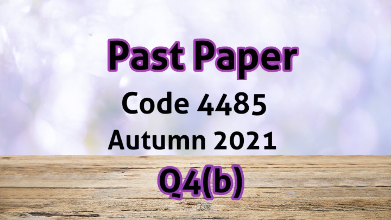 Code 4485 Past Paper Q4(b) Ch 6 Measure of Dispersion #aiou #statistics ...