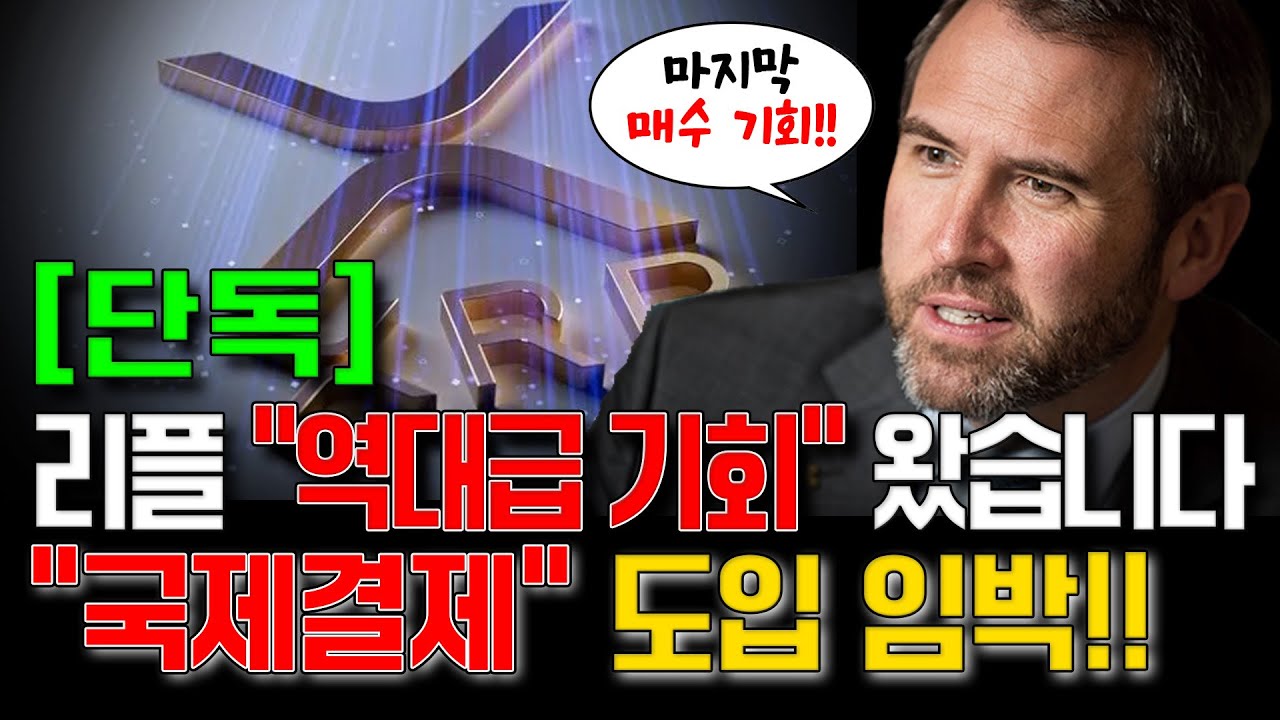 단독 리플 역대급 기회 왔습니다 국제결제 도입 임박 리플 리플호재 코인추천 코인전망 급등코인 Youtube