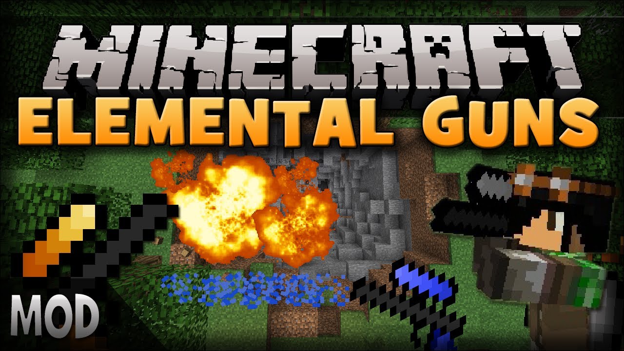 Minecraft: FLAME THROWERS, Water Guns, Bombs! | Elemental Guns - Mod ...