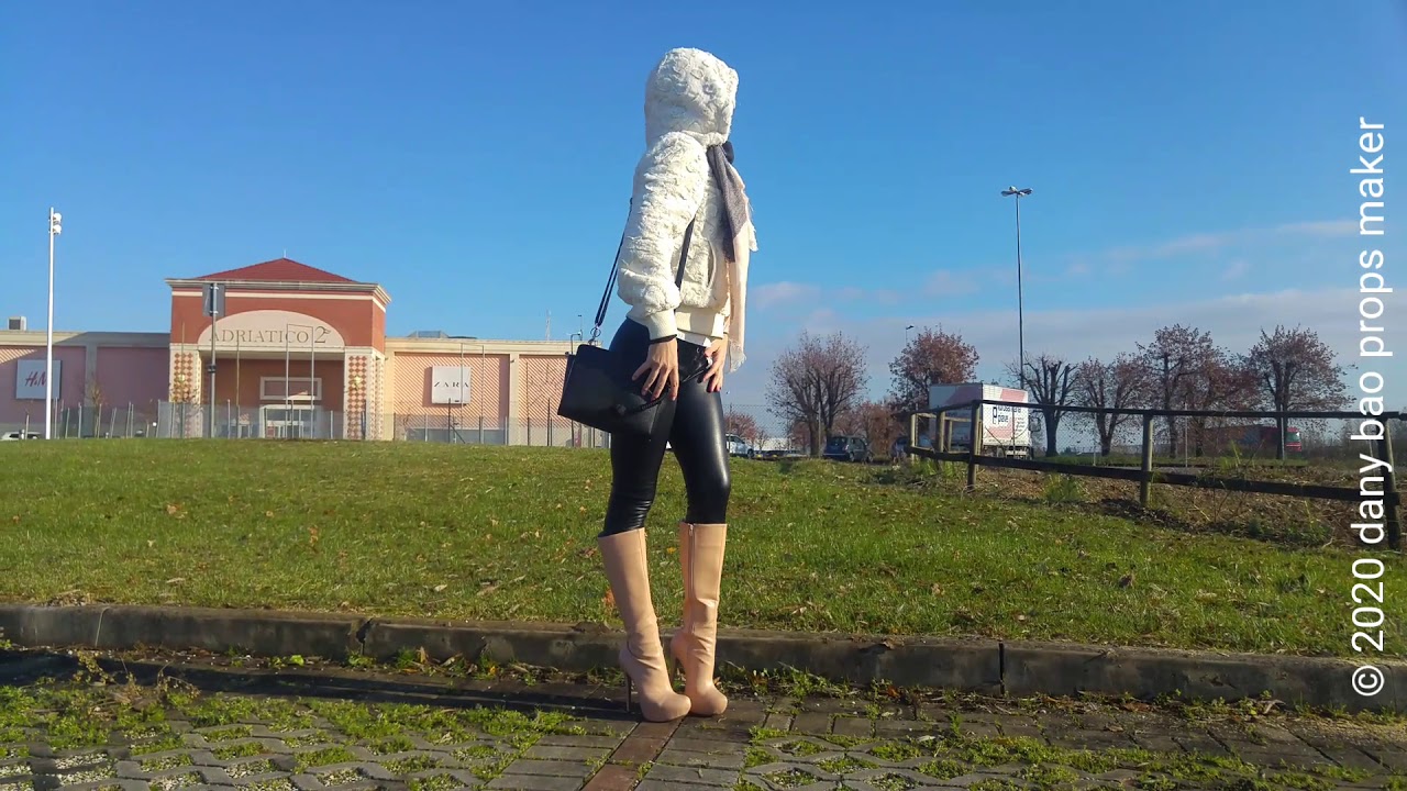 DANA LABO - my blonde super wife in leather outfit and boots high heels ...