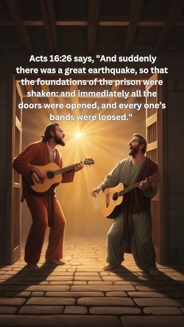 Paul and Silas in Prison: Praise and Freedom 🕊️🔓 Acts 16:26 Bible Verse ...