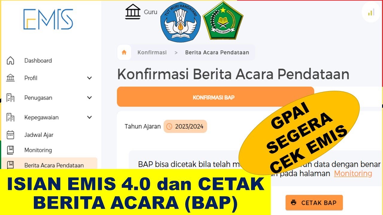 Isian Data EMIS 4.0 untuk Guru PAI dan Cara Cetak Berita Acara ...