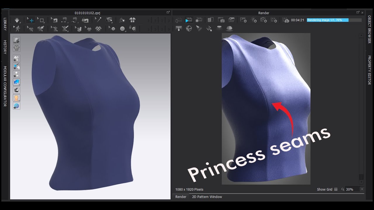 How to make Princess seams in Marvelous Designer / Clo3D - YouTube