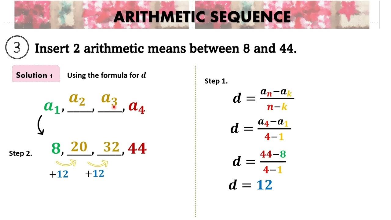 Find The Arithmetic Mean(s) of an Arithmetic Sequence - YouTube