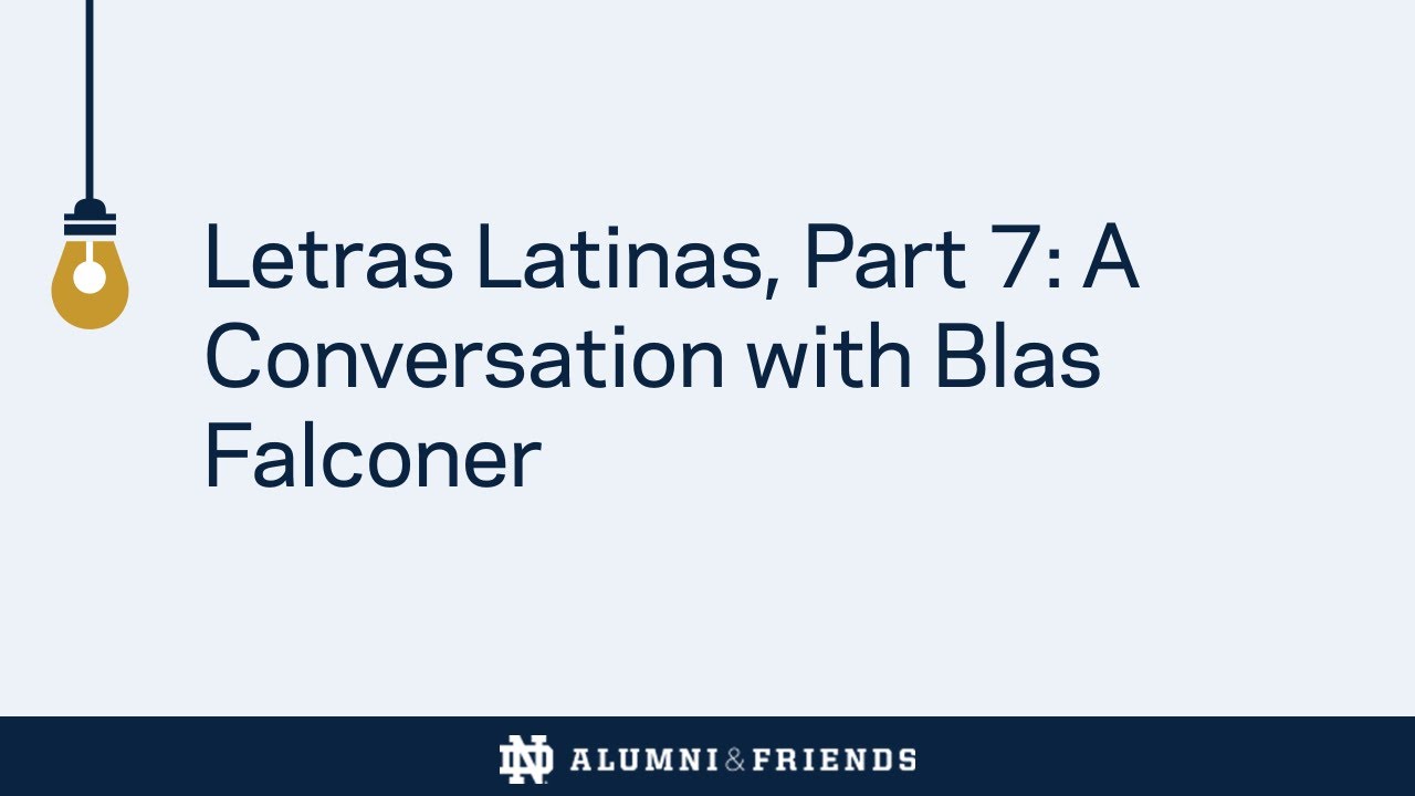 Letras Latinas, Part 7: A Conversation with Blas Falconer - YouTube