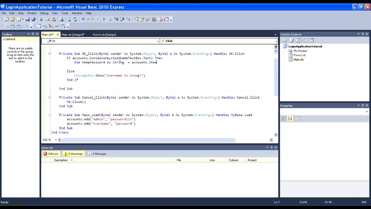 How to make a login application with Visual Basic - YouTube