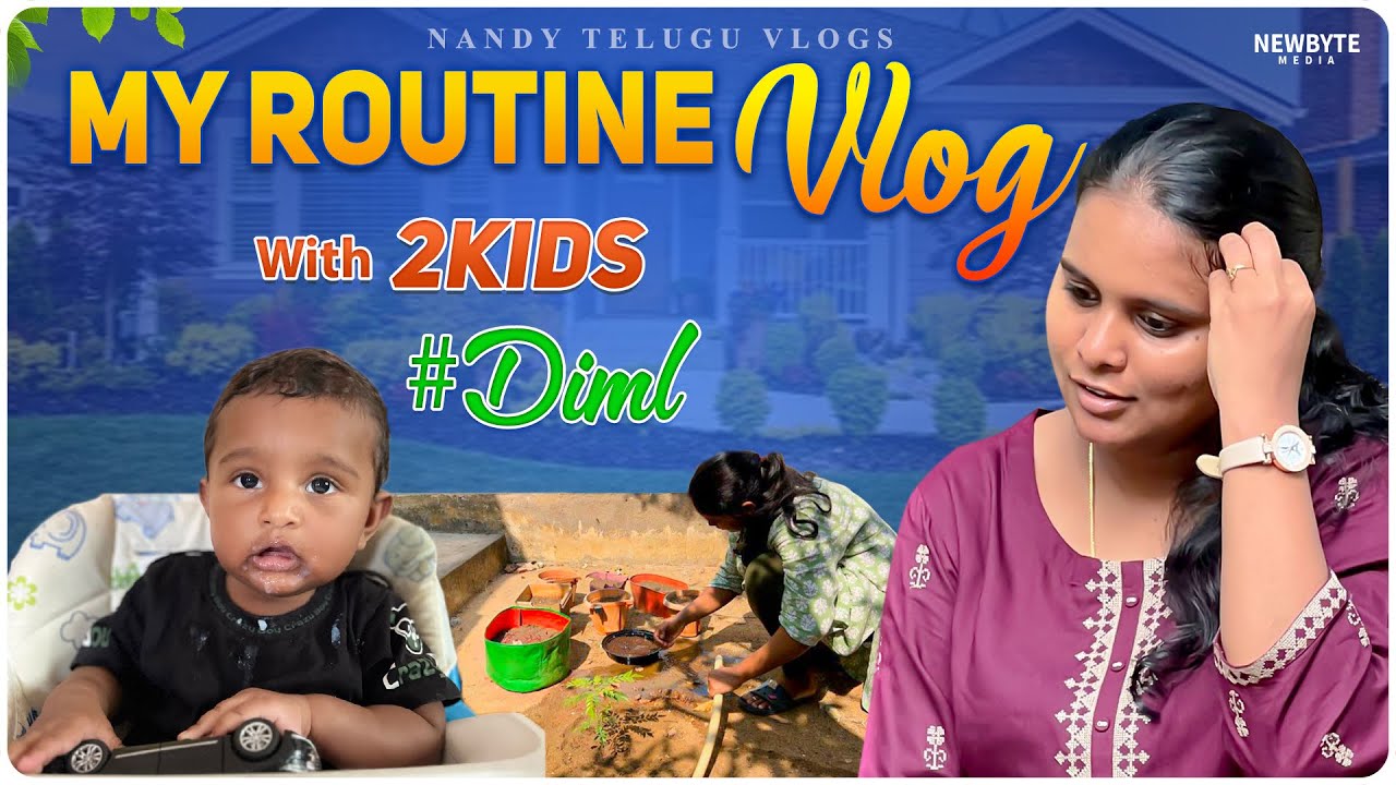 My routine vlog with 2kids // baby food // Ragi rotti// nandy telugu ...