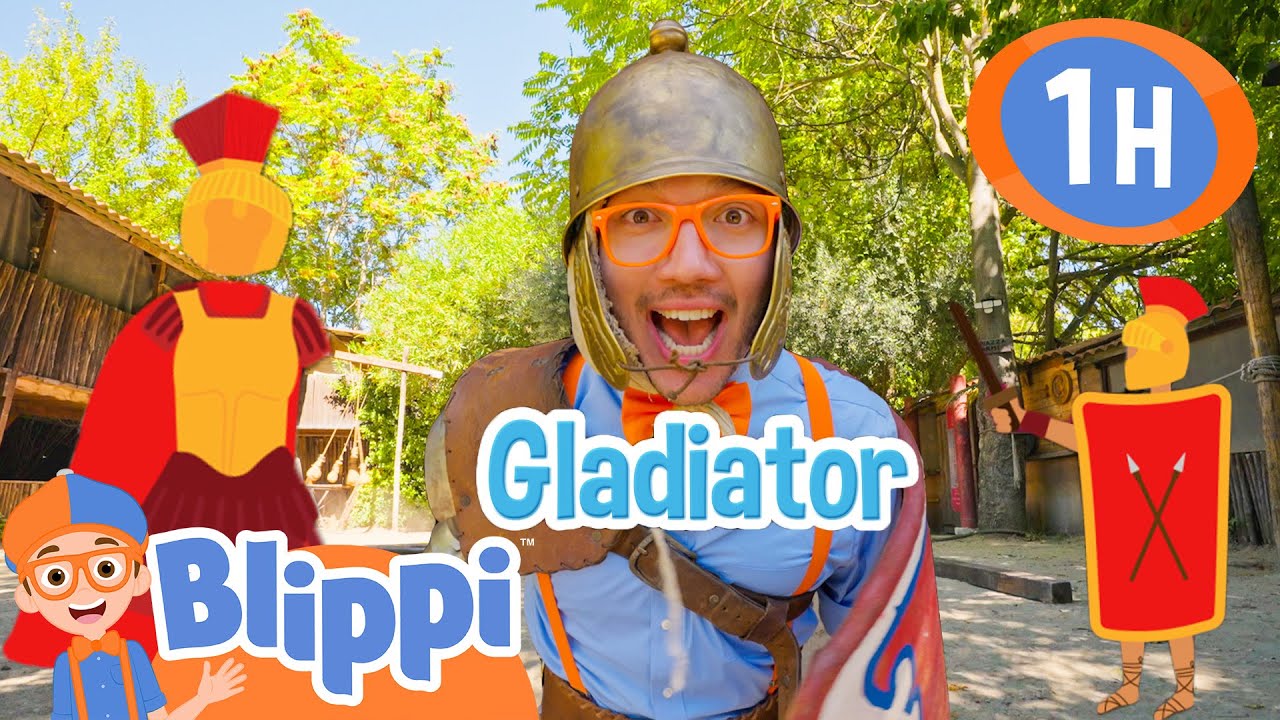 Blippi The Gladiator | Bliipi | Family Time! 👨‍👩‍👦 | MOONBUG KIDS - YouTube
