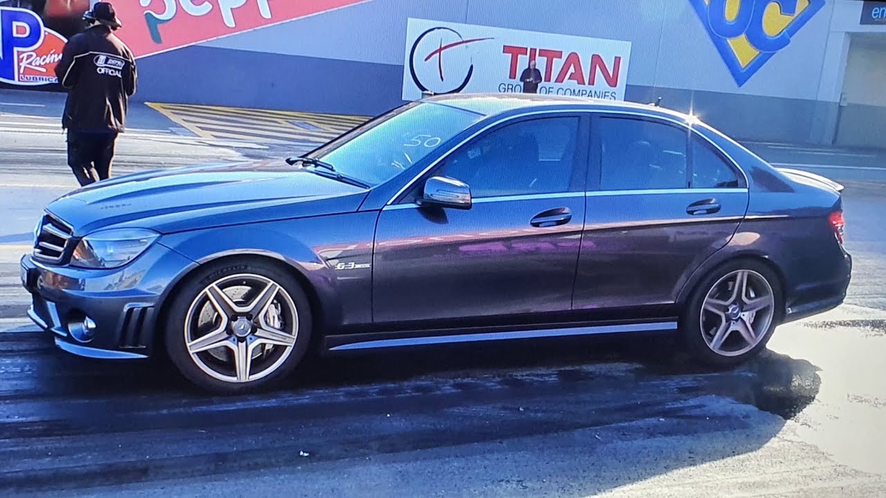 C63 AMG vs E55 DRAG RACE+ RACEBOX vs official drag timer - YouTube