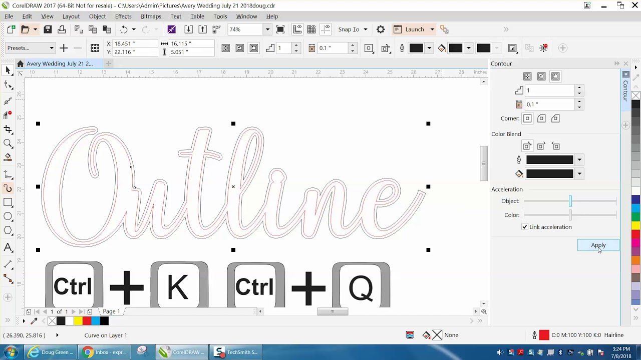 Corel Draw Tips Tricks Text Outline Ctrl Q And Or Ctrl K Part 2 YouTube Corel Draw Tips Tricks Text Outline Ctrl Q And Or Ctrl K Part 2 YouTube