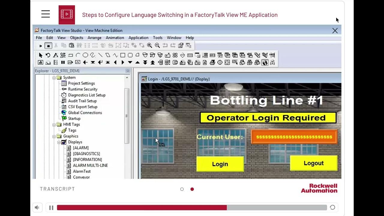 Steps to configure FactoryTalk View ME Lenguage - YouTube