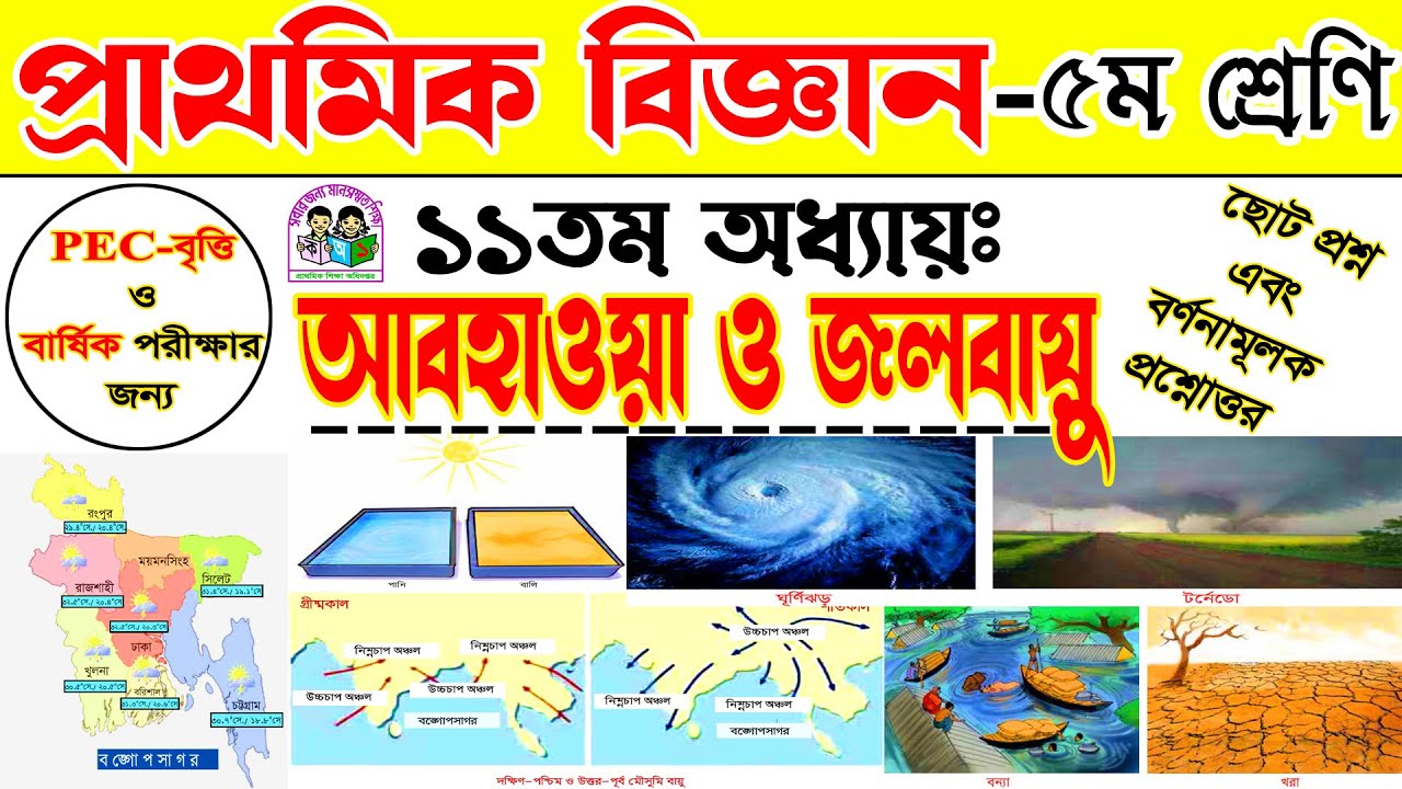 Class 5 Science Chapter 11 Solution || ৫ম শ্রেণির বিজ্ঞান অধ্যায় ১১তম আবহাওয়া ও জলবায়ু | ৫ম ...