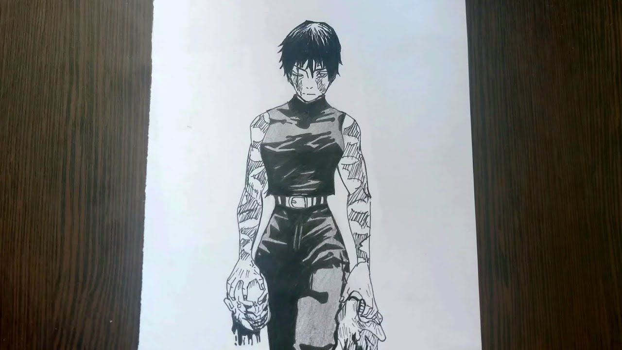 How to draw Maki Zenin from Jujutsu kaisen anime tutorial - YouTube