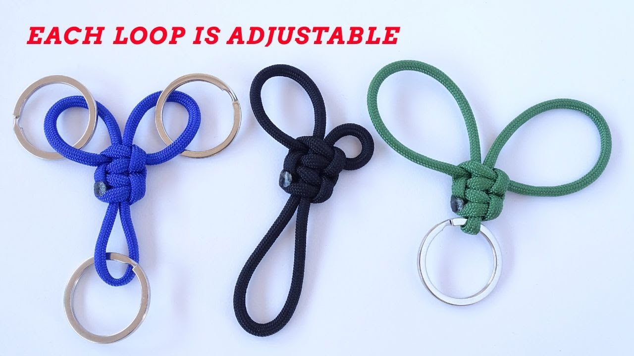 1 Strand 3 Closed ADJUSTABLE Loops - Make a Paracord Shuriken Keychain ...