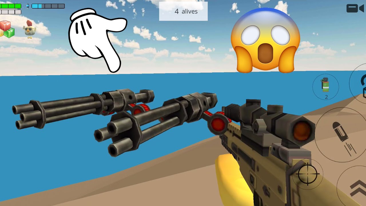 BattleRoyalePvP Dual Wield Red Minigun Chicken Gun || Pro VS Hacker ...