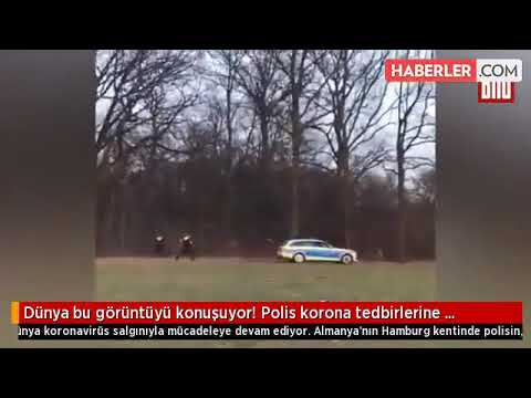 Dünya bu görüntüyü konuşuyor! Polis korona tedbirlerine uymayan genci parkta otomobille kovaladı
