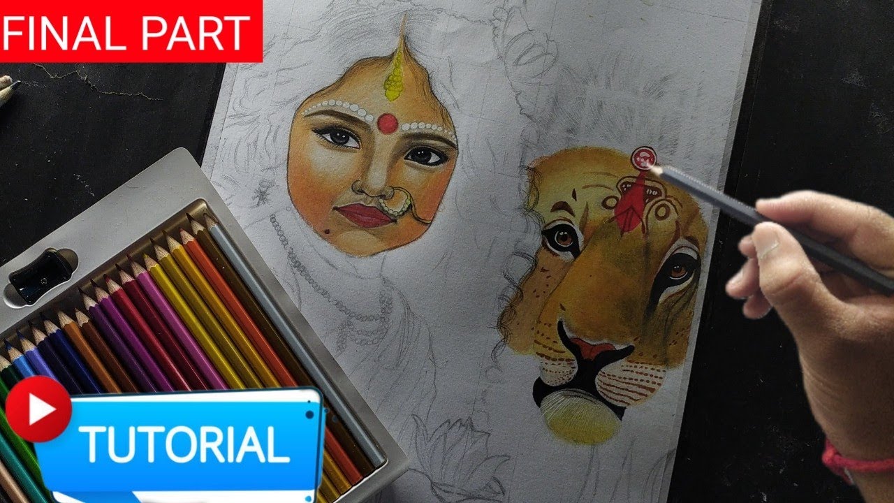 How To Draw Durga Mata, Durga Maa Drawing, 🙏, Final Part, Step By Step ...