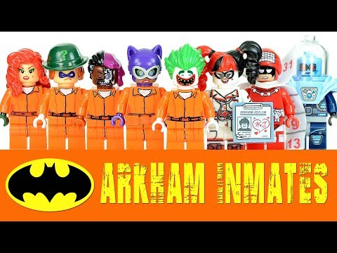 Batman Movie Arkham Asylum Inmates Unofficial LEGO Minifigures w/ Joker Riddler & Two-Face