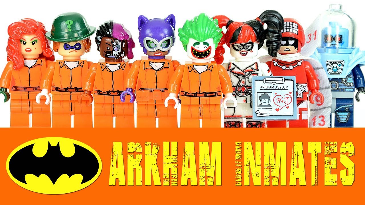 Batman Movie Arkham Asylum Inmates Unofficial LEGO Minifigures w/ Joker ...