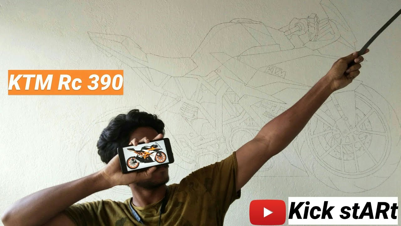 KTM Rc 390 wall sketch - YouTube