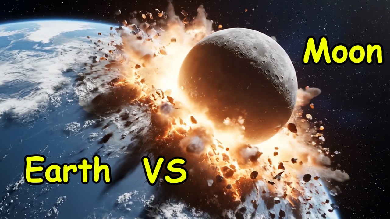 MOON vs EARTH: What would a real collision between the Moon and Earth ...