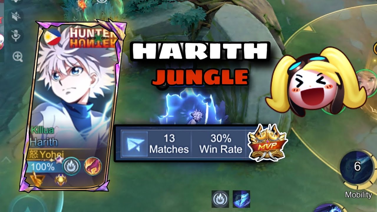 HARITH GAMEPLAY JUNGLER WITH 30percent Win Rate💀 (must watch) - YouTube