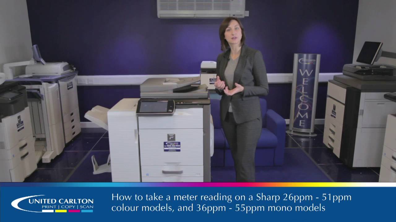 How to take meter readings on Sharp 26ppm - 51ppm MFPs - YouTube
