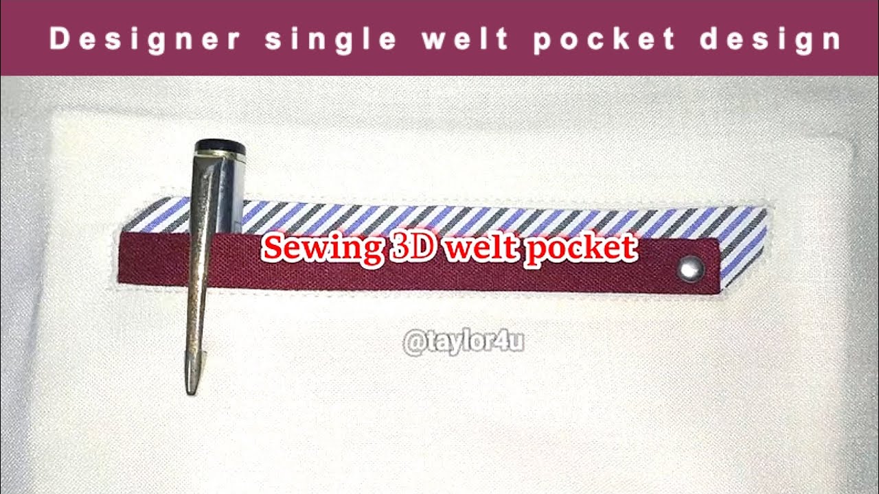 How to sew 3D Welt pocket design | Back cut pocket - YouTube