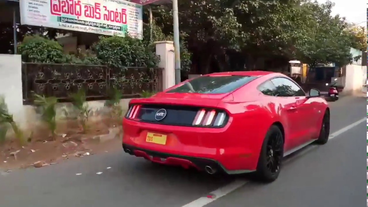 Mustang Red Sports Car Testing on Indian Roads - YouTube
