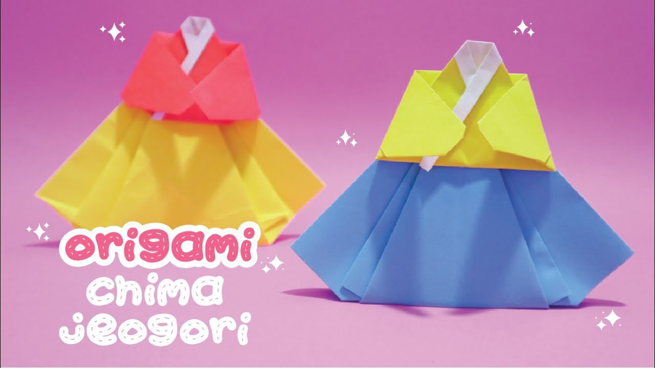How to make Origami Korean Dress Hanbok Step by Step Easy Instructions ...