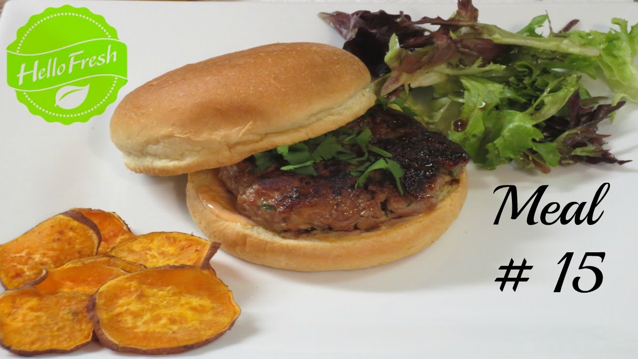 Hello Fresh Meal # 15 - Sriracha Turkey Burgers + Promo Codes! - YouTube