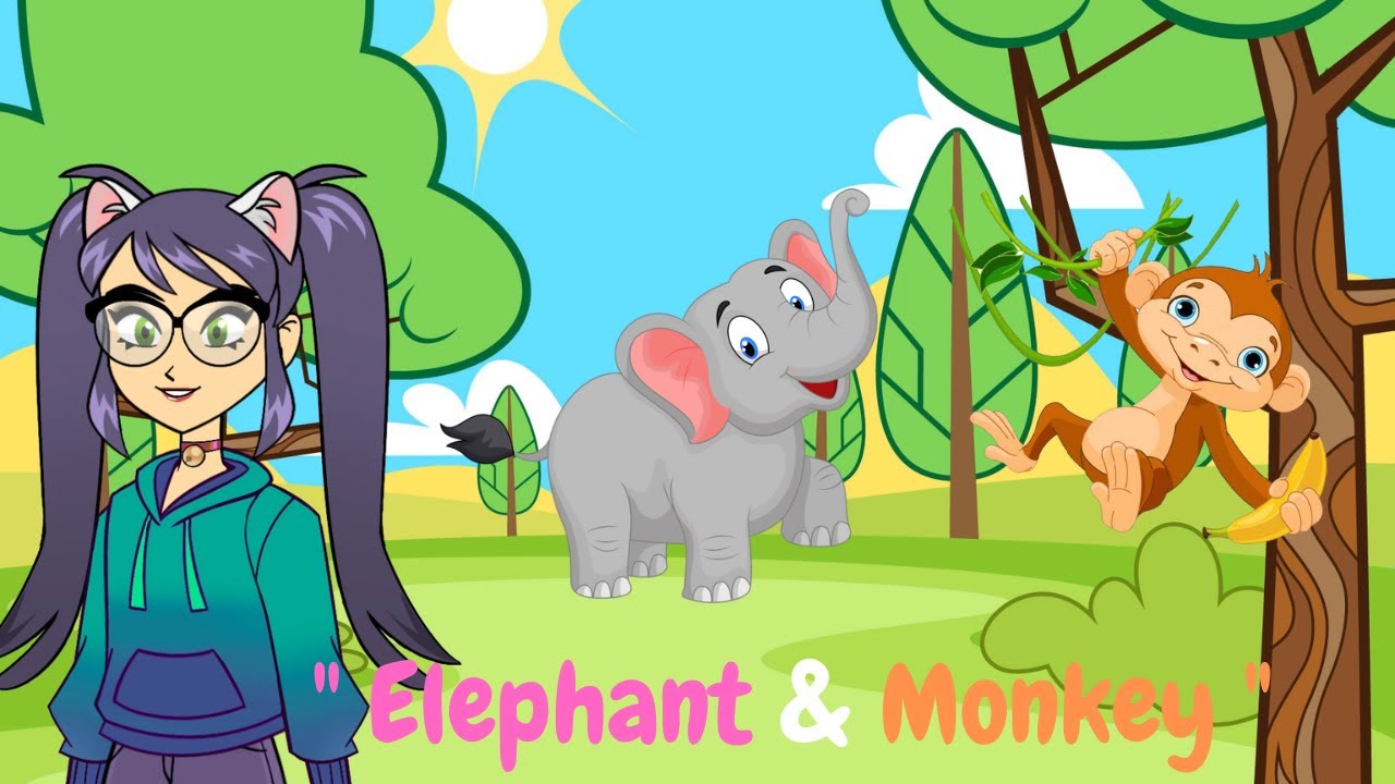 Elephant & Monkey In English - MORAL STORY FOR KIDS || BEDTIME HUT ...