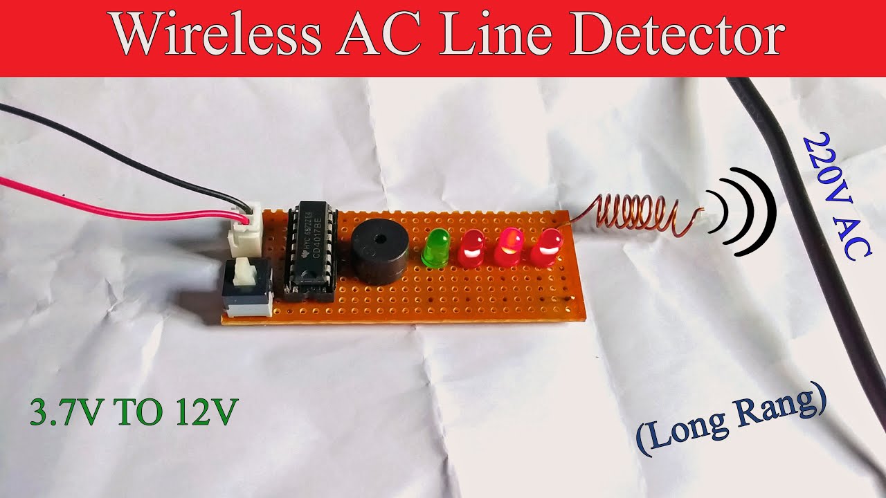 How To Make Wireless Ac Line Detector Circuit || Homemade - YouTube