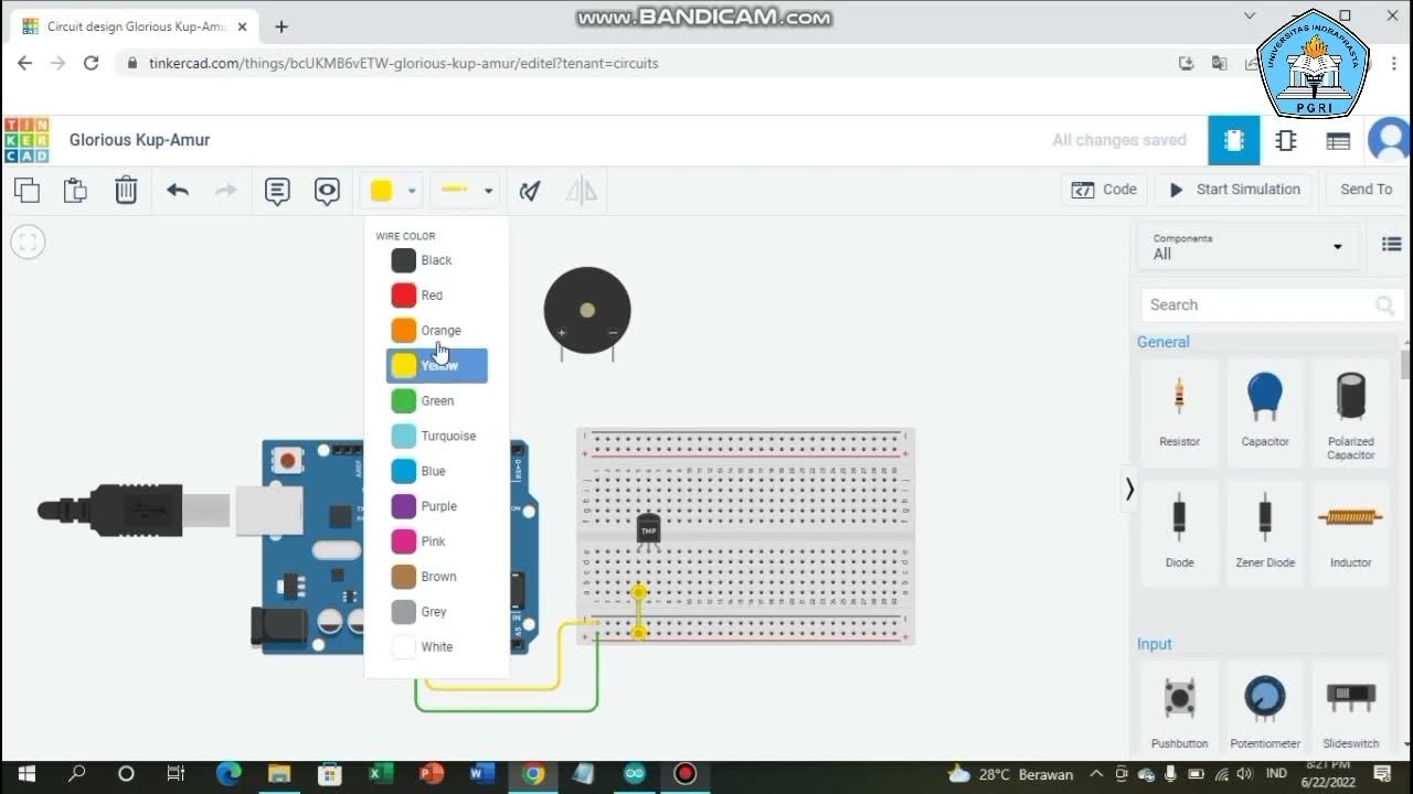 Sensor Temperatur Menggunakan Tinkercad - YouTube